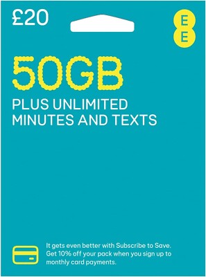 EE Sim Card Pay As You Go Pack Mini Micro Nano Data PAYG Unlimited ...