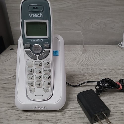 VTech CS6114 DECT 6.0 White Cordless Phone Charging Base + Power Supply ...
