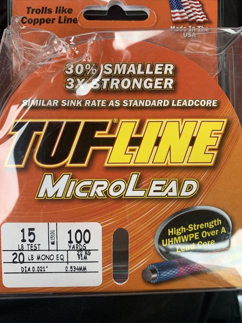TUF-Line Microlead Lead Core Spectra Braid Trolling Line 15lb ...