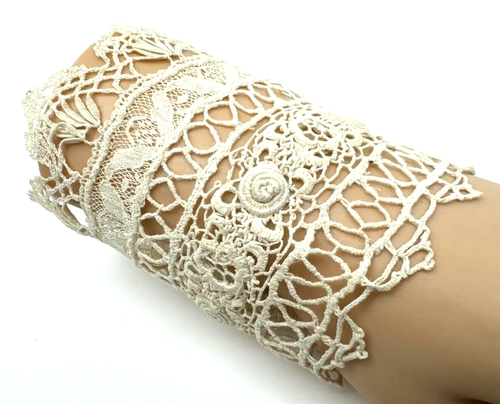 Antique Vtg Victorian Edwardian Removable Mixed Bobbin Needle Lace ...