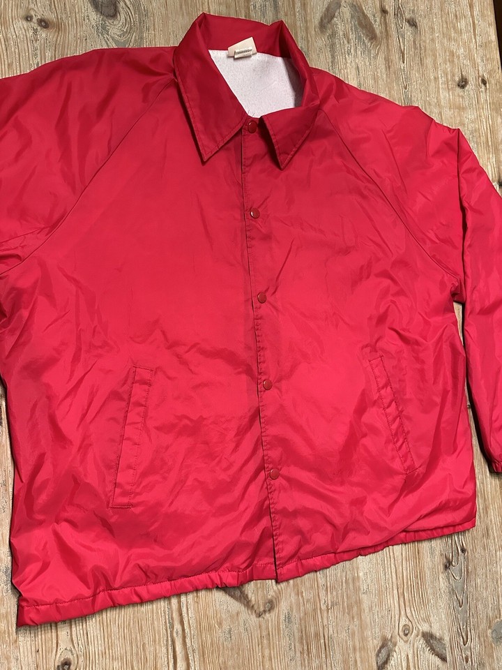 Vintage Late 80s Coaches Jacket Indians Baseball Red XXL Made In USA | eBay