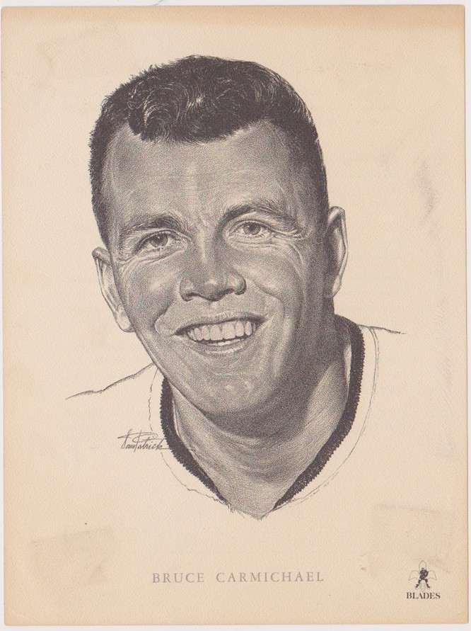 Bruce Carmichael 1962-63 WHL Los Angeles Blades Union Oil 6x8 Rare ...