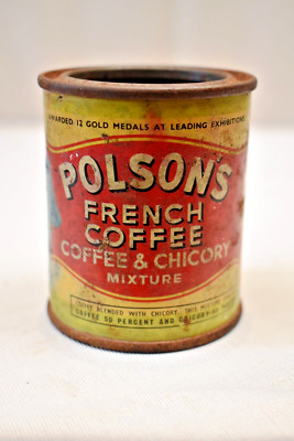 Vintage Polson's French Coffee Chicory Advertising Tin Box Empty Made ...