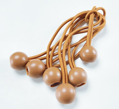 Canopy Ball Bungee Cords, 8 inch, 6 EA bungee ball cords/PACK -Brown ...