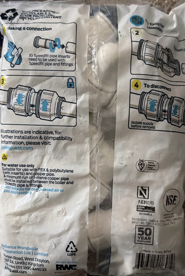 JG Speedfit Plastic Push-Fit Equal 90° Elbows 15mm 10 Pack | eBay UK