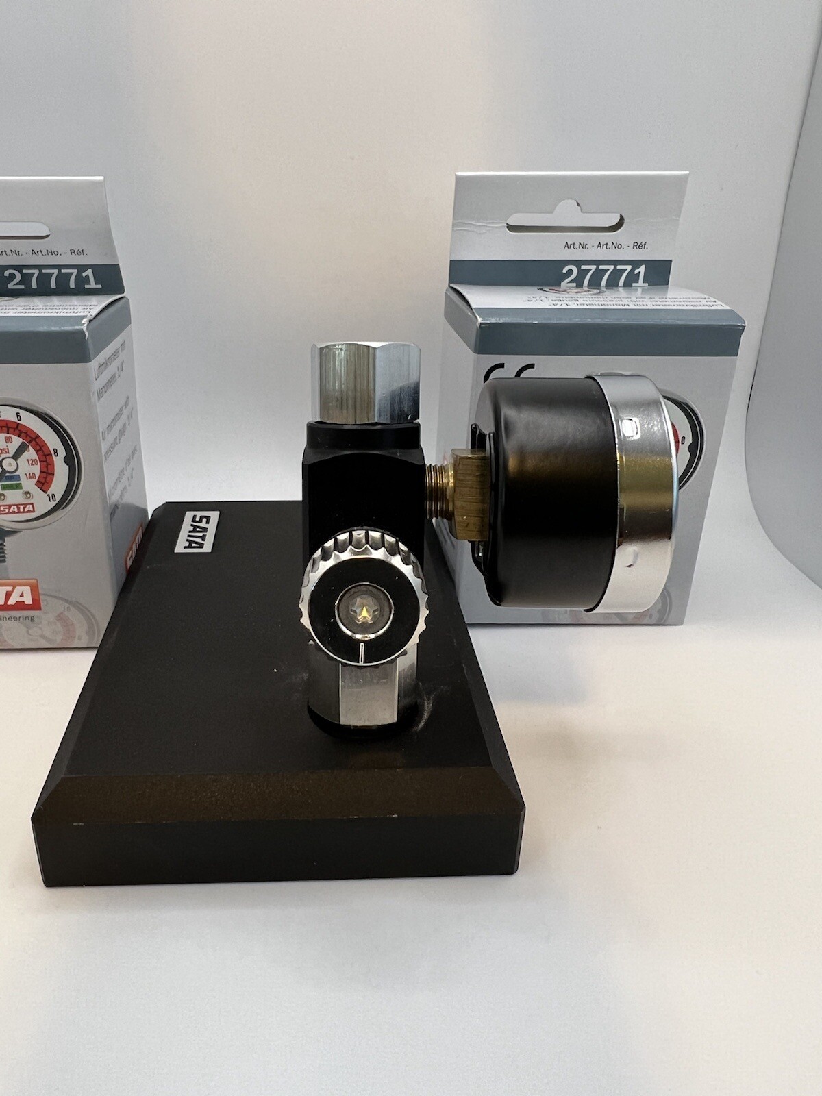 SATA JET Air Micrometer W/Gauge 0-145 PSI Spray Gun Regulator HVLP/RP ...