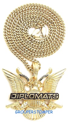 Dipset Necklace With Guns New Pendant With 24 Inch Long Cuban Chain ...