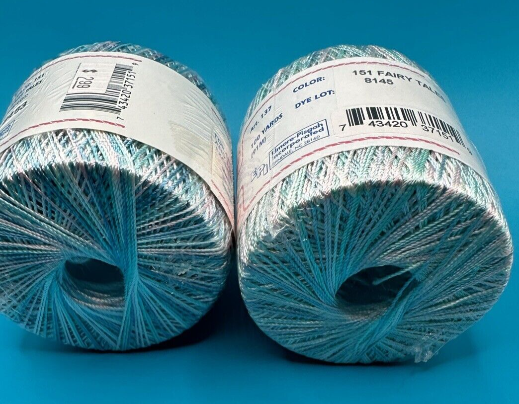 America's Best Rayon Crochet Thread 2 Spools 151 Fairy Tale Variegated ...