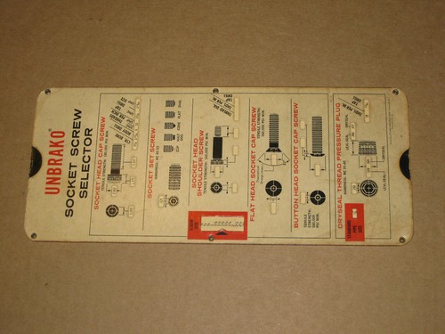 UNBRAKO Screw Data Guide Socket Screw Selector Calculator Slide Ruler ...