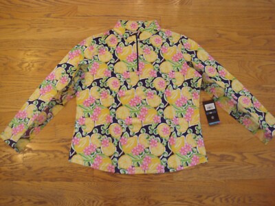 NWT IBKUL XL Long Sleeve 1/4 zip Sport Golf Pullover Top Calista