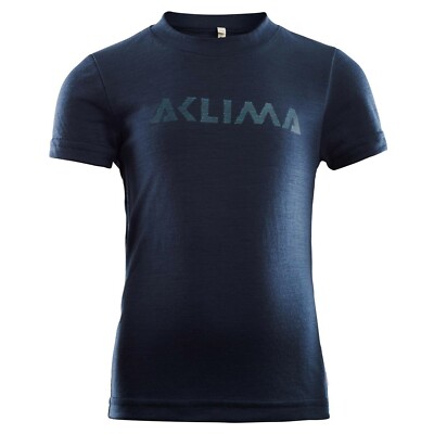 Aclima Lightwool T-Shirt Kids Merinowolle 140 für Kinder navy | eBay.de