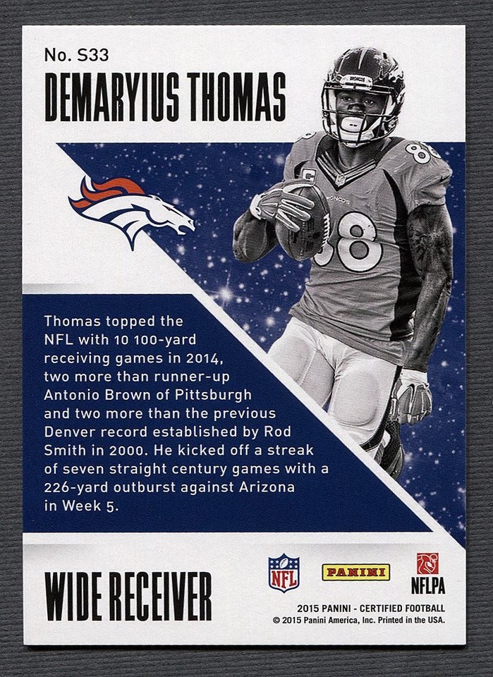 2015 Panini Certified Stars - Mirror Red #S33 Demaryius Thomas /199 | eBay
