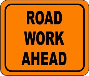 Road Work Ahead metal outdoor sign long-lasting construction safety ...