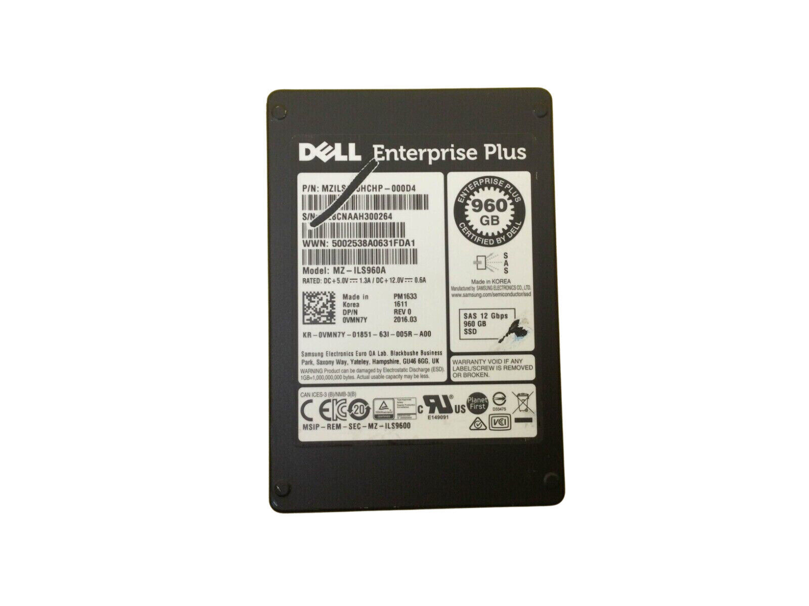Dell Enterprise Plus VMN7Y 960GB 2.5" Internal SSD - MZILS960HCHP-000D4 ...