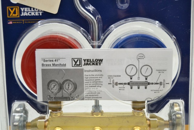 YELLOW JACKET 42004 Series 41 Manifold with 3-1/8 inch Gauge for sale ...