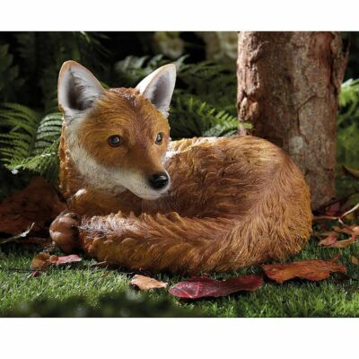 Realistic Red Fox Garden Statue Animal Ornament Outdoor Decorative ...