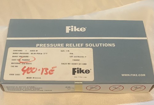 Fike Rupture Disc Axius BT 1" 60 PSI New Original Sealed Box | eBay