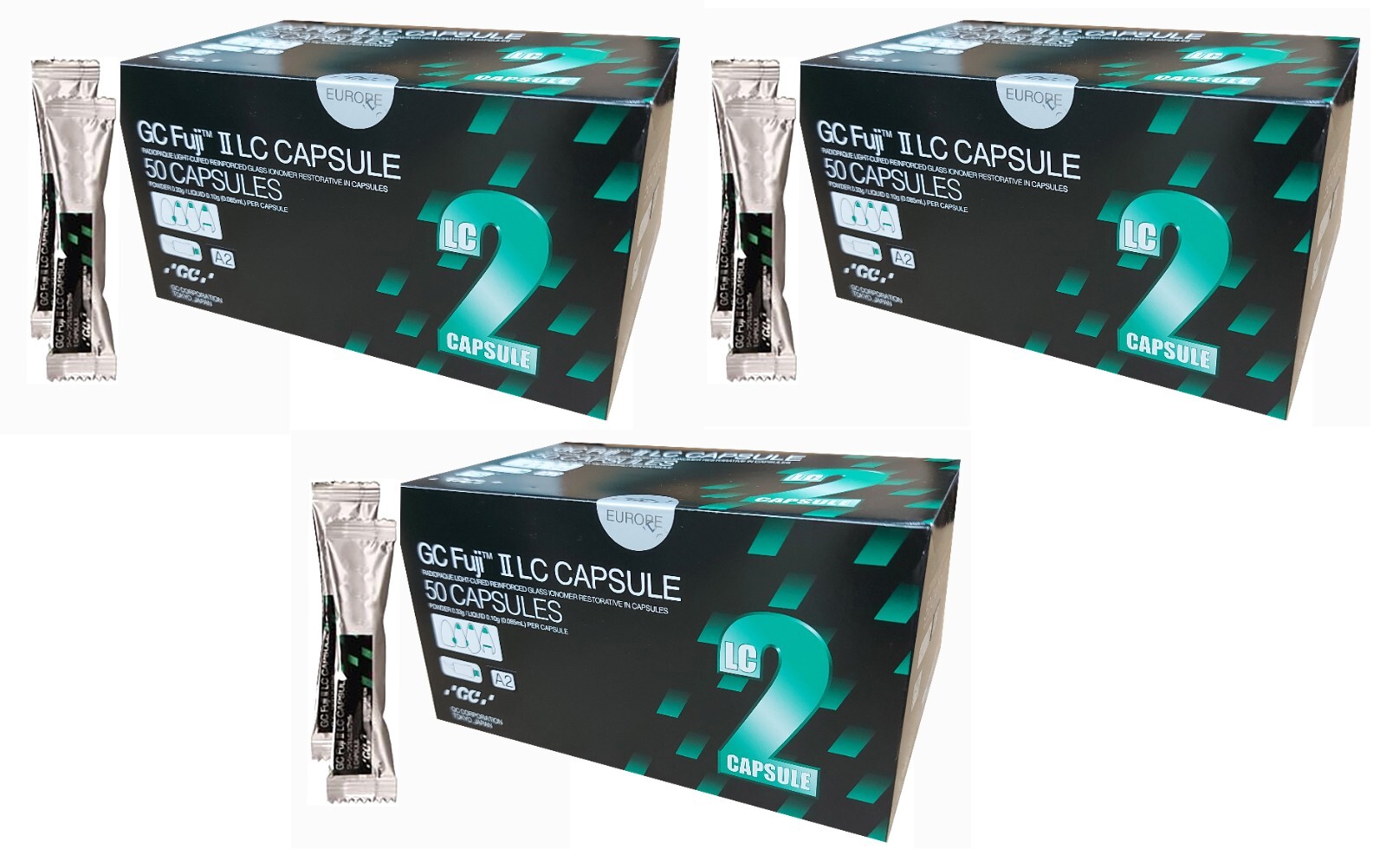 GC FUJI II LC Capsules, A2, 000139, Exp date: 04/15/2026, (50/BX), 3 ...