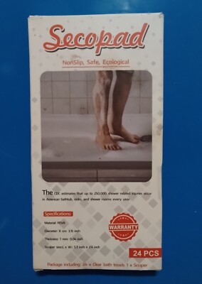 Secopad Non-Slip Bathtub Stickers,24 PCS Safety Bathroom Tubs Showers ...