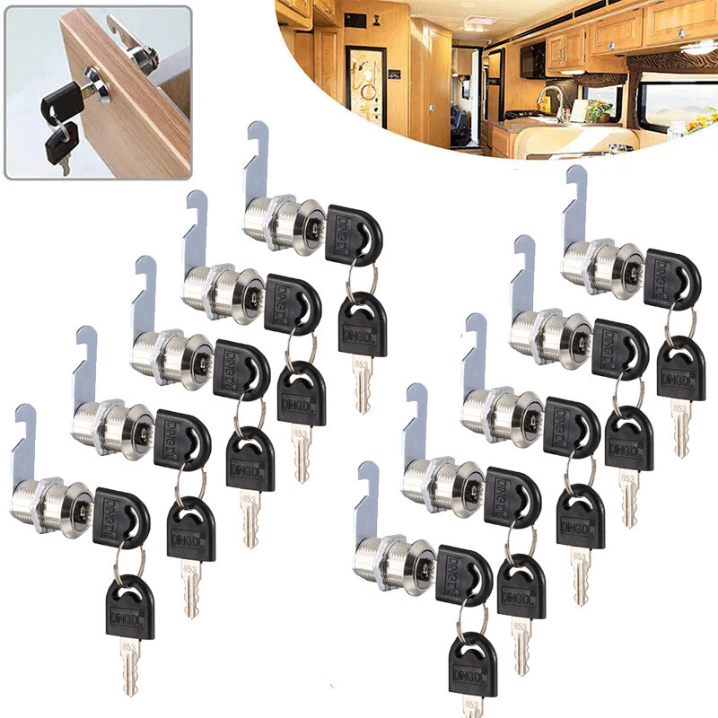 Universal Cam Lock Cabinet Keyed Cam Lock RV Door Kitchen Drawer Short ...