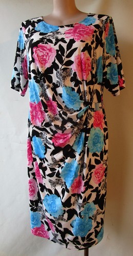 David Emanuel size 24 dress sleeve floral print stretch draped | eBay