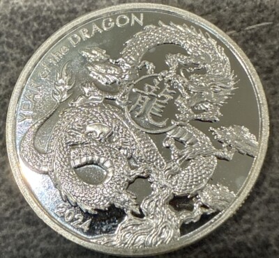 2024 - ASAHI - Year of the DRAGON 1 oz .999 FINE SILVER SILVER BU ROUND ...