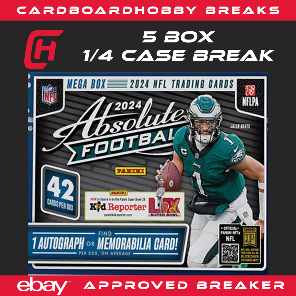 2024 Panini Absolute Football PHILADELPHIA EAGLES 5 Megabox 1/4 CASE ...