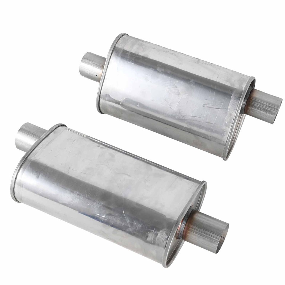 71226 Performance Exhaust Muffler 409S 2.5" Offset In / 2.5" Center Out ...