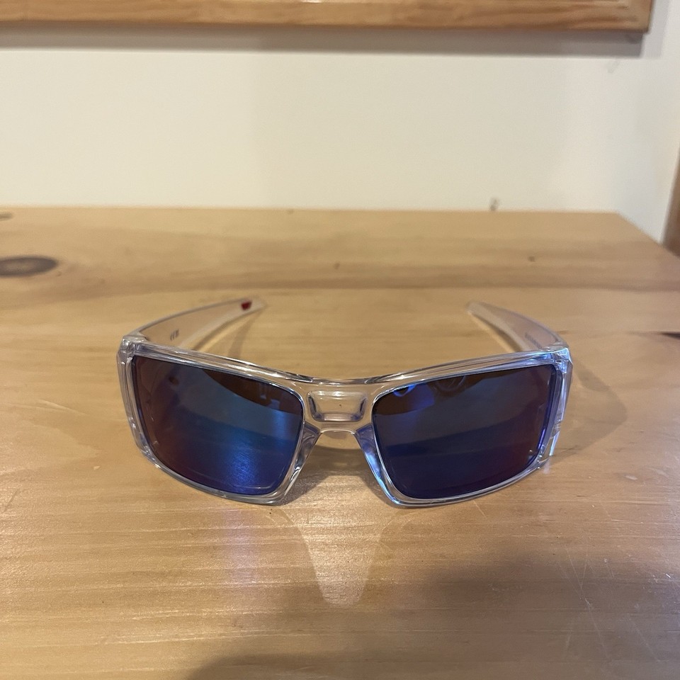 Oakley Heliostat Sunglasses, Clear With Blue Prizm Lenses, Used Good ...