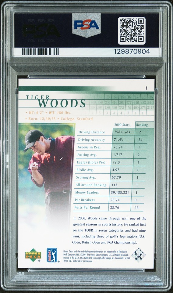 2001 Upper Deck Golf #1 Tiger Woods PSA 10 | eBay