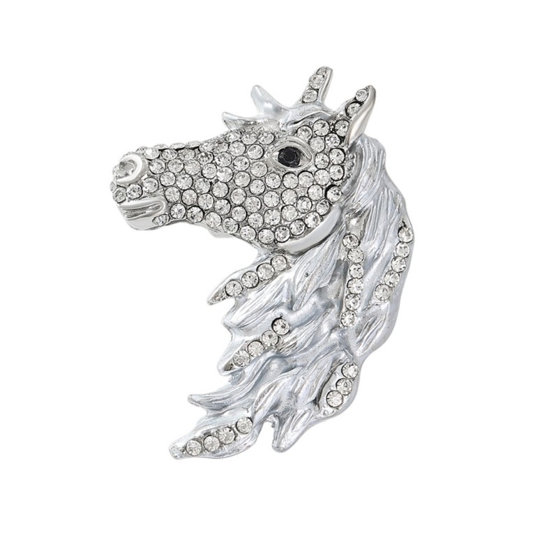 Fashionable Crystal Horse Pin For Stylish Outfits Animal Shaped Lapel ...