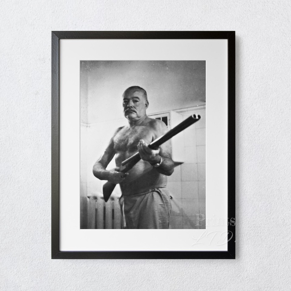 Ernest Hemingway With His Shotgun Rifle Premium Art Print | eBay