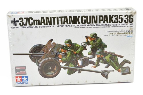 Tamiya 35035 WWII German 37mm Anti-Tank Gun 1/35 Scale Plastic Model ...