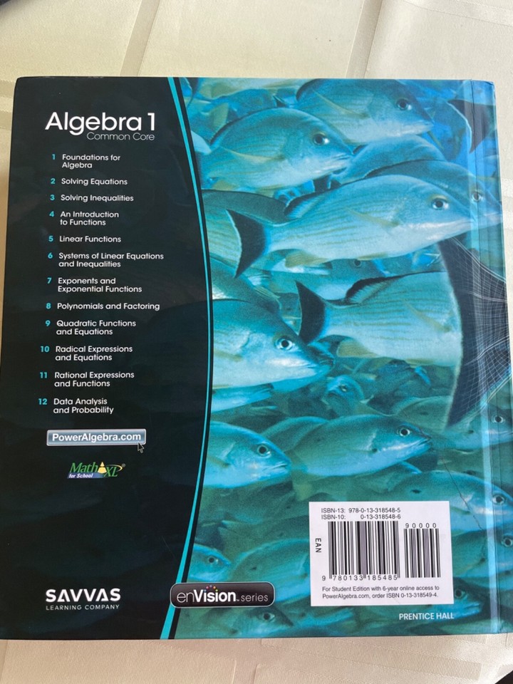 Pearson Algebra 1 Common Core Textbook-ISBN 9780133185485 Brand New | eBay