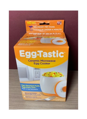 EGG-TASTIC CERAMIC MICROWAVE EGG COOKER INSTANTLY HEATS & COOKS ...