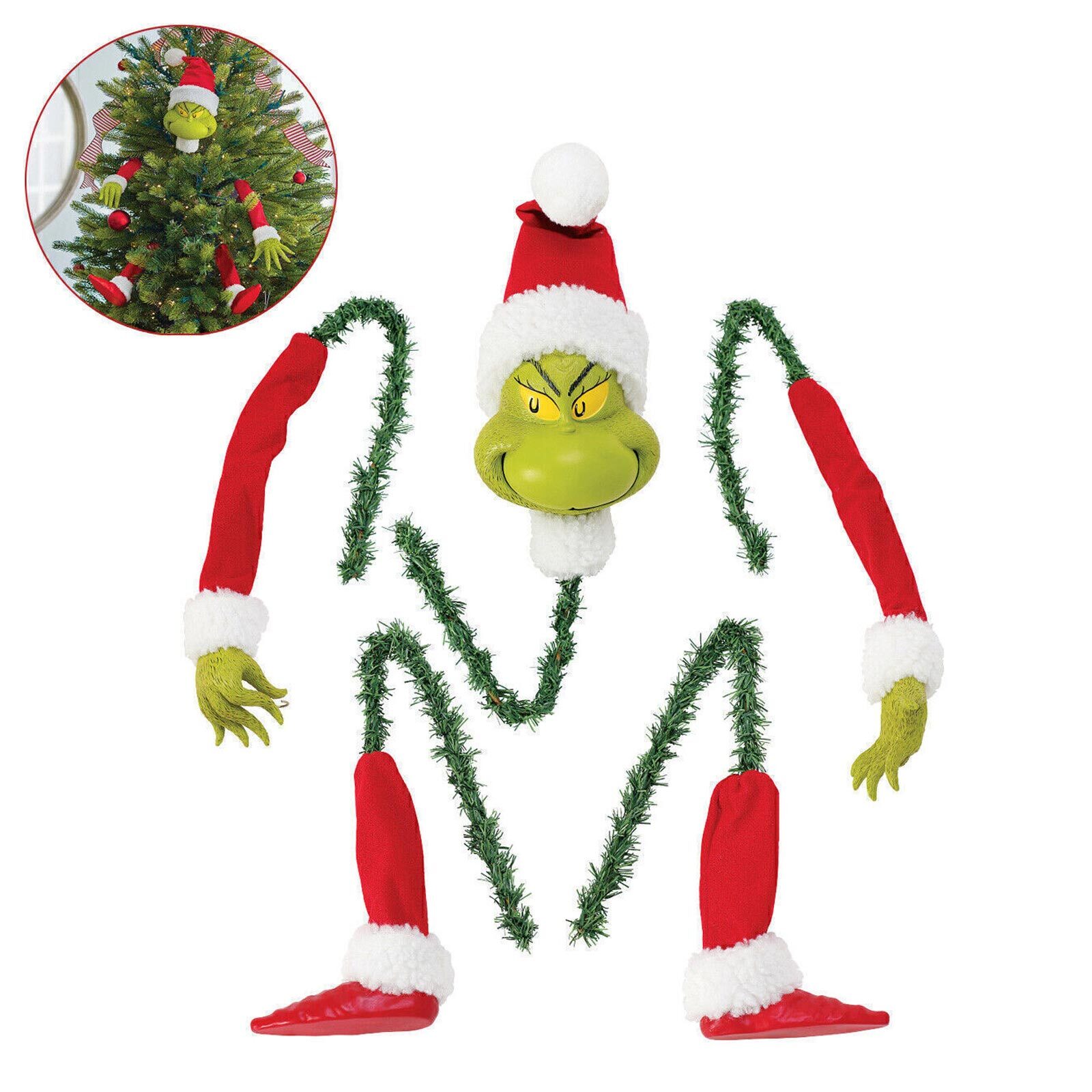 Grinch Arm Leg Head Ornaments Holder Christmas Tree Decorations Xmas ...