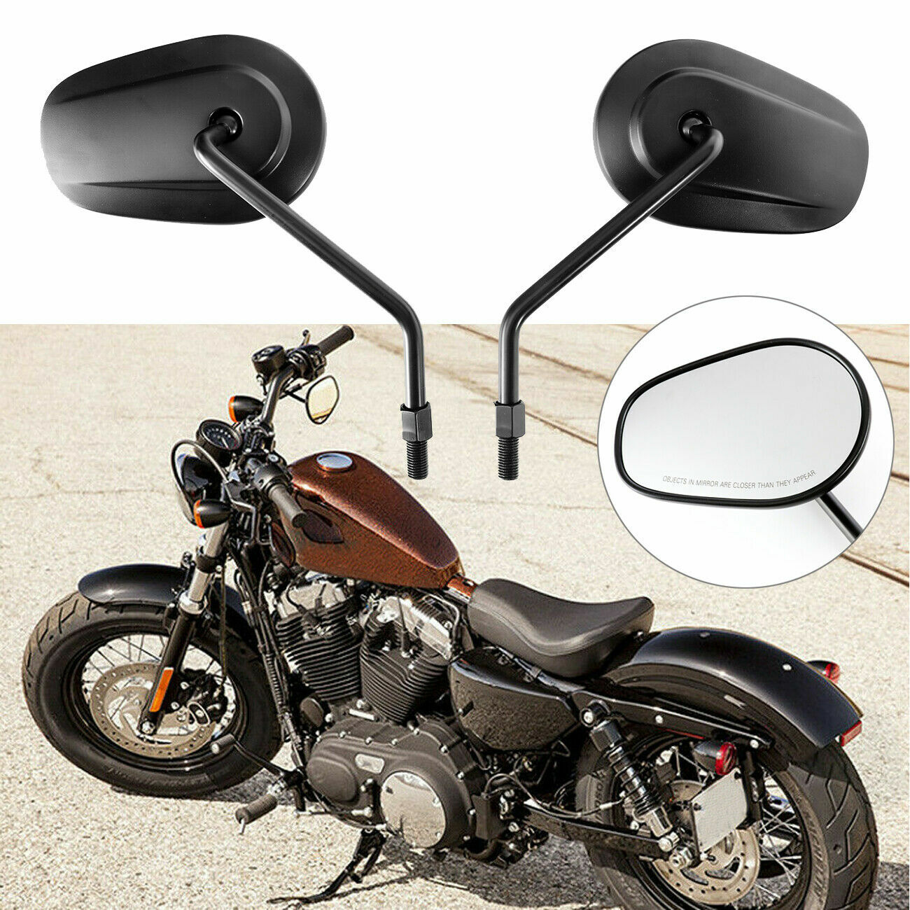 Black Motorcycle Rearview Side Mirrors For Honda Shadow 1100 VT1100C ...