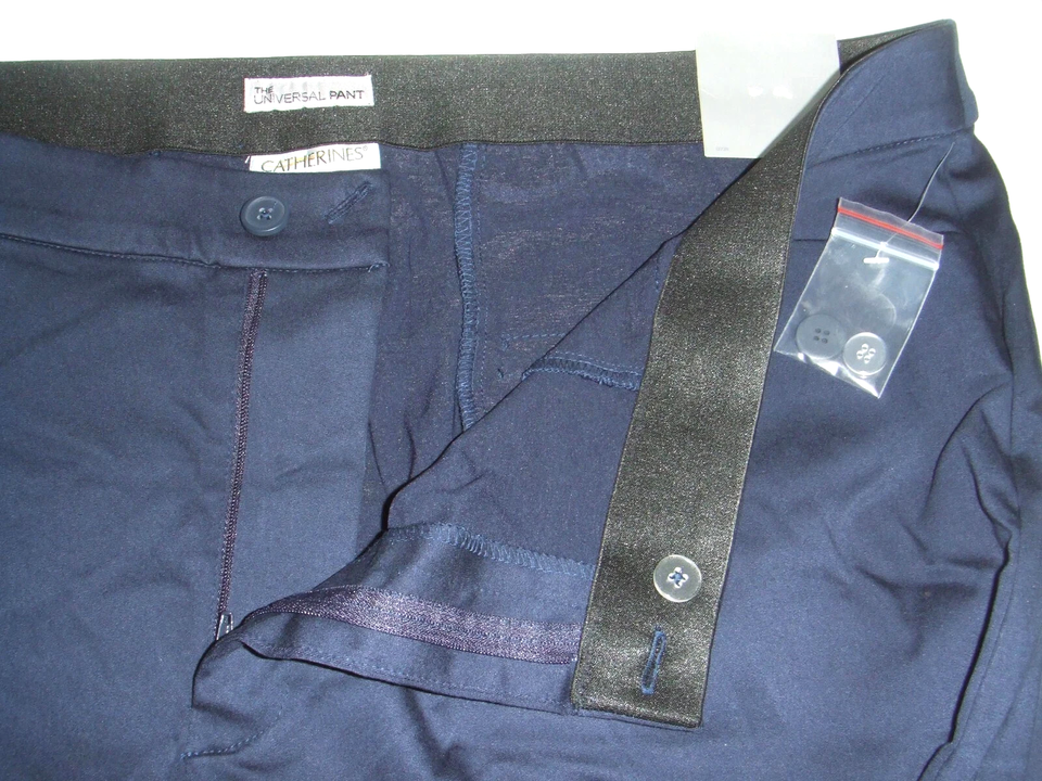 Catherines Stretch Navy Blue Petite Size 32WP Women The Universal Pant ...