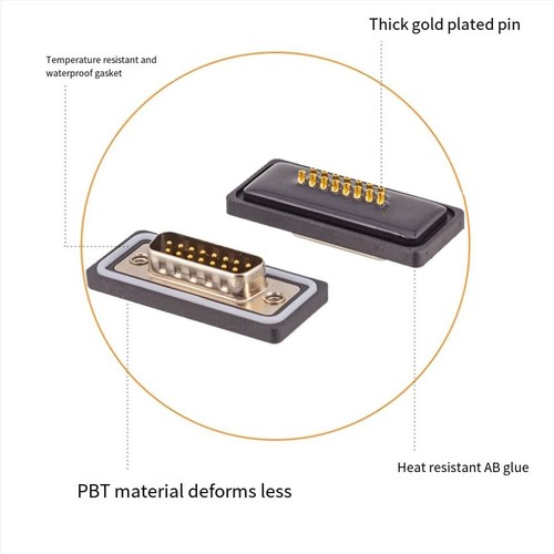 Wasserdicht EDB1 Stecker mit Staubschutz Lötdraht Gerader Pin RS232 ...