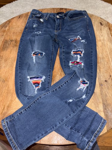 Judy Blue Jeans Womens 13/31 (30x28)Denim Skinny Fit Distressed Patches ...