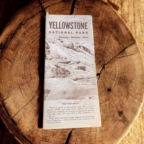 Vintage 1957 Yellowstone National Park Road Map Guide Booklet Brochure ...