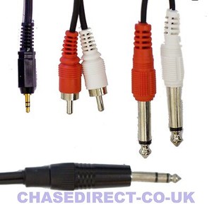 Mono Jack to 2 Phone Jacks / 2 Mono Jacks to 2 Phone Jacks Cable Lead ...