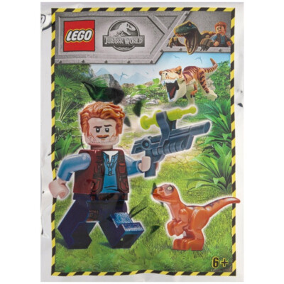 LEGO Jurassic World Owen with Baby Raptor and Tranquilizer Gun 121904 ...