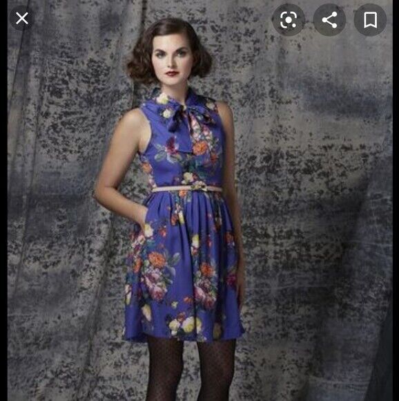 ModCloth Bea & Dot Floral Fit Flare Dress Lay of the Landscape Purple ...