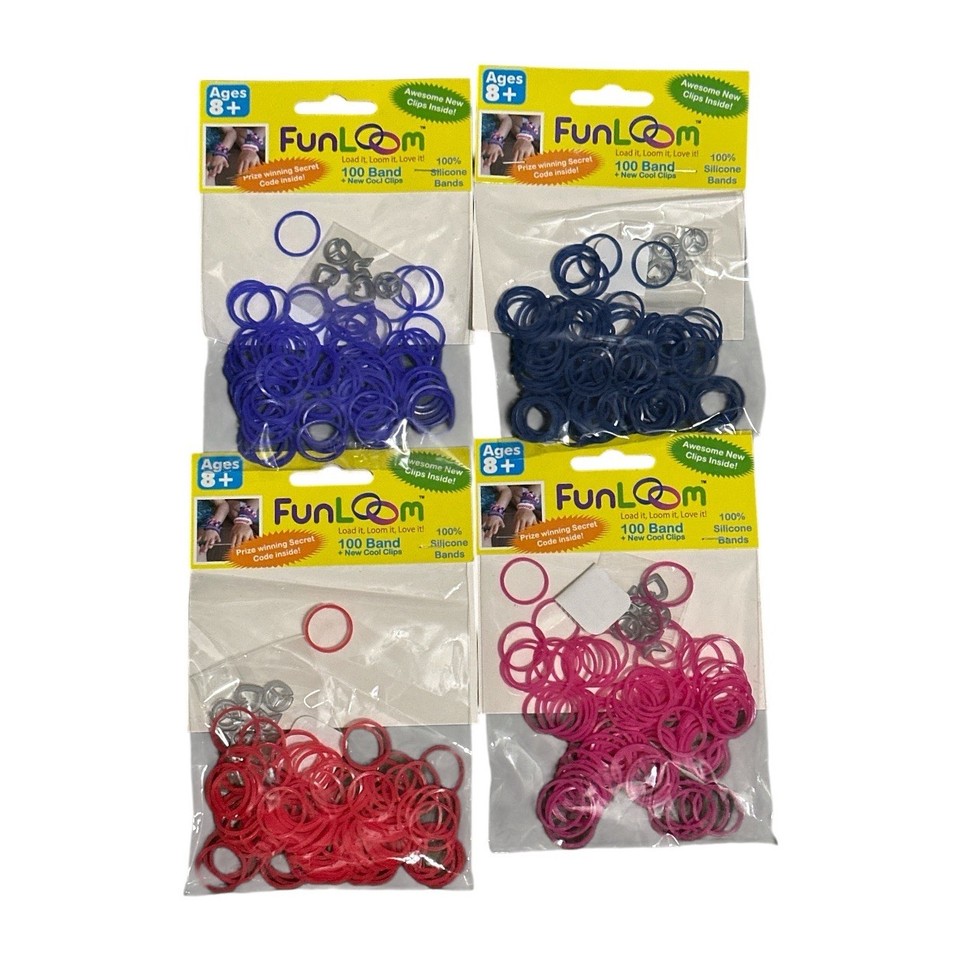 FunLoom Loom Bands Large Lot 1600 Silicone Bands Ages 8+ New ...