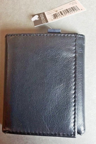 NWT, George trifold wallet, leather, black | eBay
