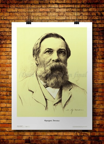 Soviet Russian Poster Print Reproduction FRIEDRICH ENGELS Portrait ...