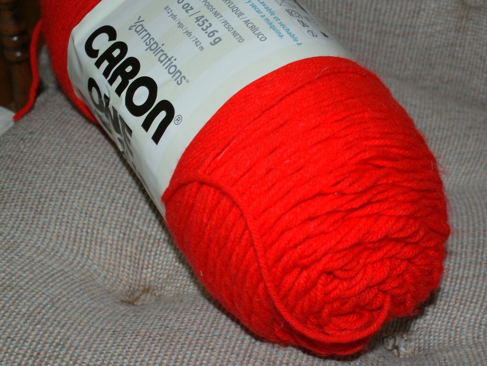 Caron Scarlet Red One Pound Yarn Worsted 16 oz/454 g Yarn Crochet Knit ...