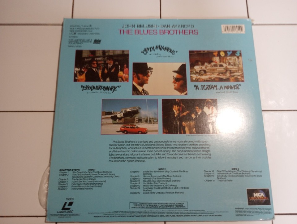 The Blues Brothers (Laserdisc 1980) VG John Belushi Dan Aykroyd ...