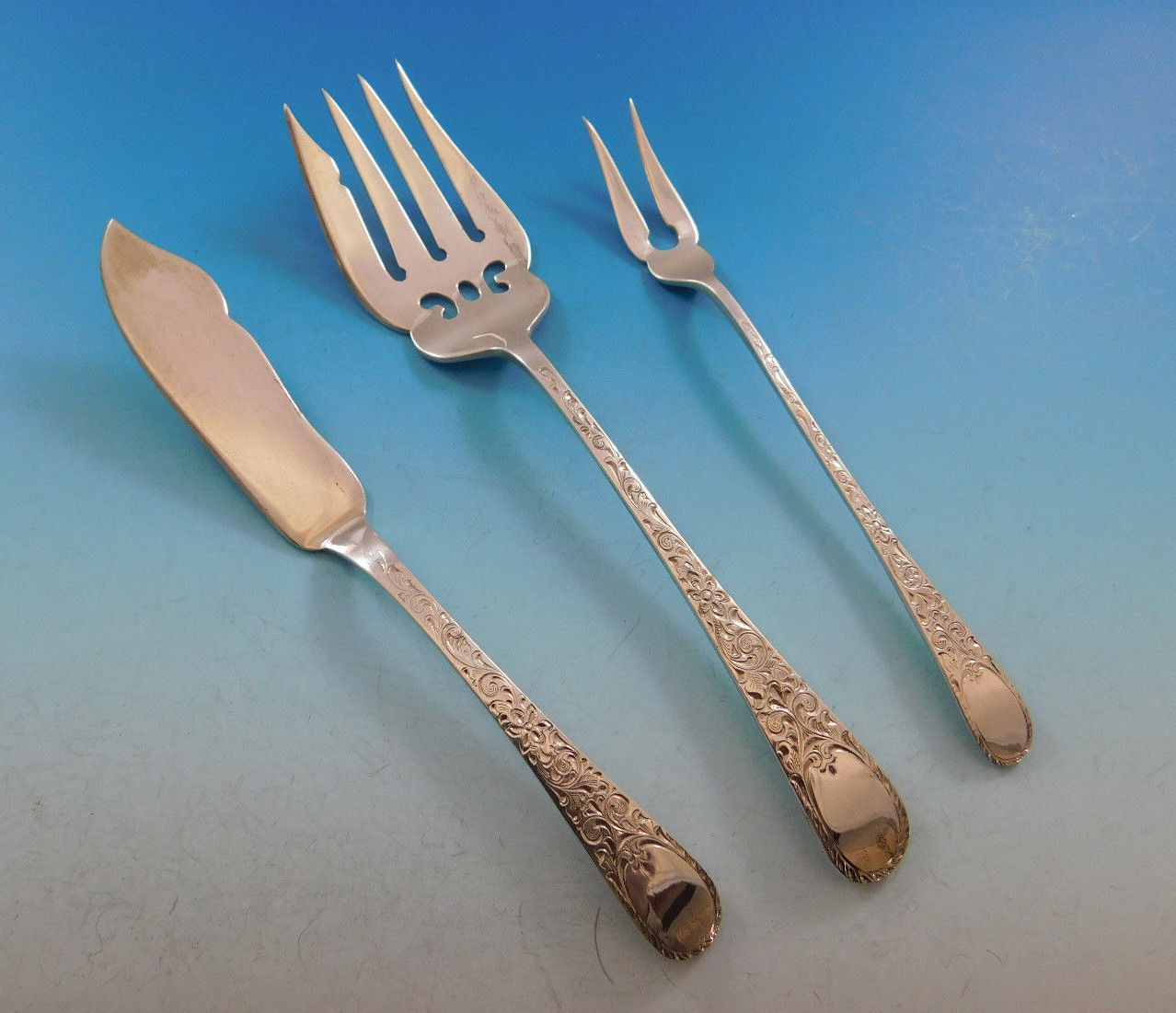 London Engraved by Birks Sterling Silver Flatware Set Service 170 ...
